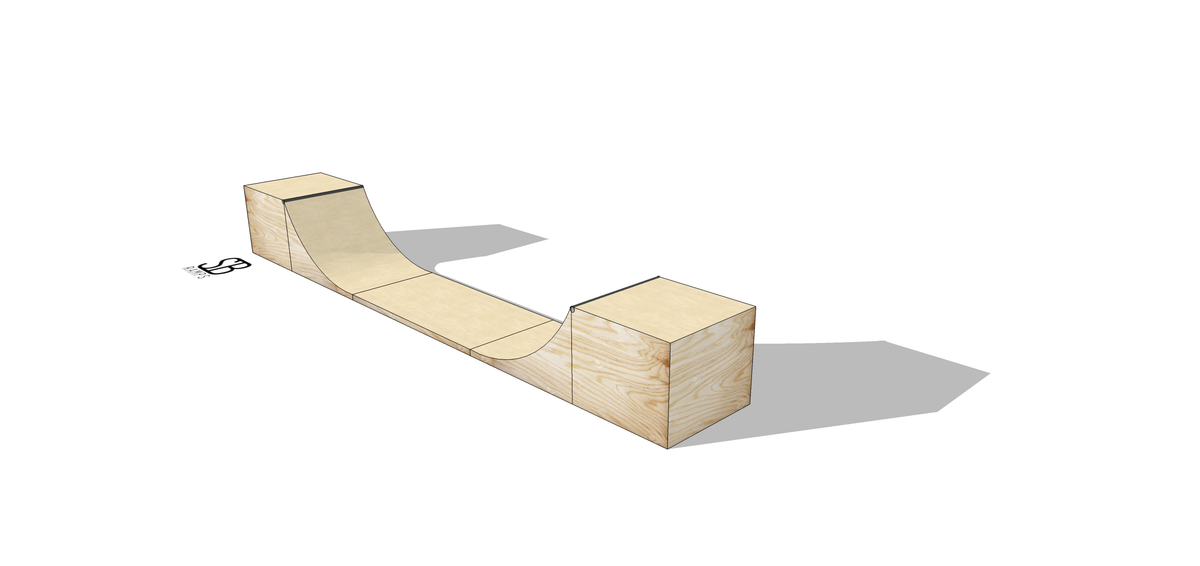 MINIRAMP EXTENSION 100cm High 1 MODULE (WOOD) – SB RAMPS