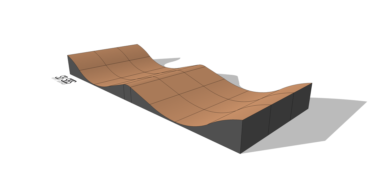 DOUBLE WAVERAMP SURFSKATE 3 MODULES (WATERPROOF) – SB RAMPS