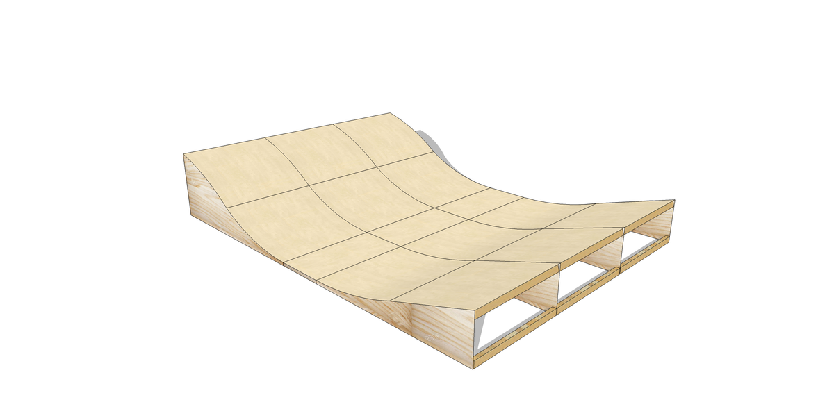 SURFSKATE WAVERAMP 3 MODULES (WOOD) – SB RAMPS